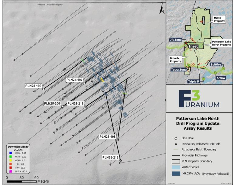 F3 – Hits 2.5m of 10.2% U3O8 Within 3.4% over 8.5m at JR Zone Tetra ...
